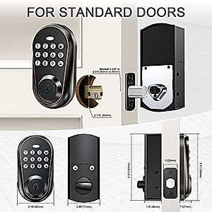 IRONZON Door Locks with Keypads Front Door Lock Deadbolt Lock Keyless Entry Door Lock with 3 Keys Auto Lock F150
