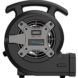 Lasko BlueDri Portable 1/8 HP Mini Multi-Purpose Air Mover Blower Utility Fan for Home, Carpet and Floor Drying, Black, BD-VP-15-BK