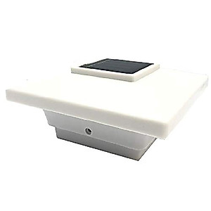 RELIGHTABLE Solar (12-Pack) Low Profile Black/White Will Fit 3.5"X3.5" and 4"x4" Post Deck Cap Fence LED Light (White)