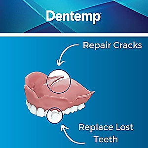 Dentemp Repair Kit - Repair-It Advanced Formula Denture Repair Kit - Denture Repair Kit Repairs Broken Dentures - Denture Repair to Mend Cracks & Replace Loose Teeth