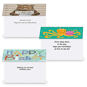 Mega Happy Birthday Greeting Card Value Pack – Set of 36 (18 Designs), Large 5 x 7 inches, Envelopes Included, by Current