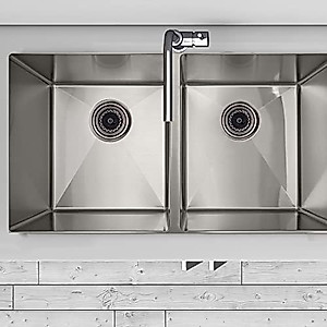 Design House 542985 4-inch Square Corner Hinge, S304 with Basket and Spring Clip, Satin Stainless Steel