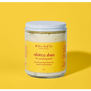 Dry Skin | Nilotica Shea Butter Organic Vegan | East African Pure Shea | Dry Cracked Skin | Hair | Lips | Elbows | Face +Body | Multi Purpose Use | 50 uses in 1 jar | Glass jar 4 oz | Ships in 1 Day