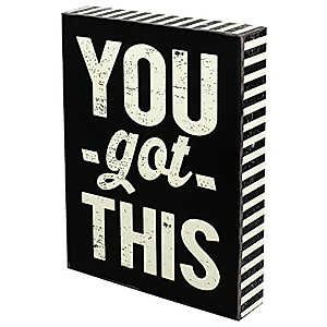 SANY DAYO HOME You Got This 6 x 8 inches Inspirational Wood Box Signs, Wall and Office Desk Decor for Women