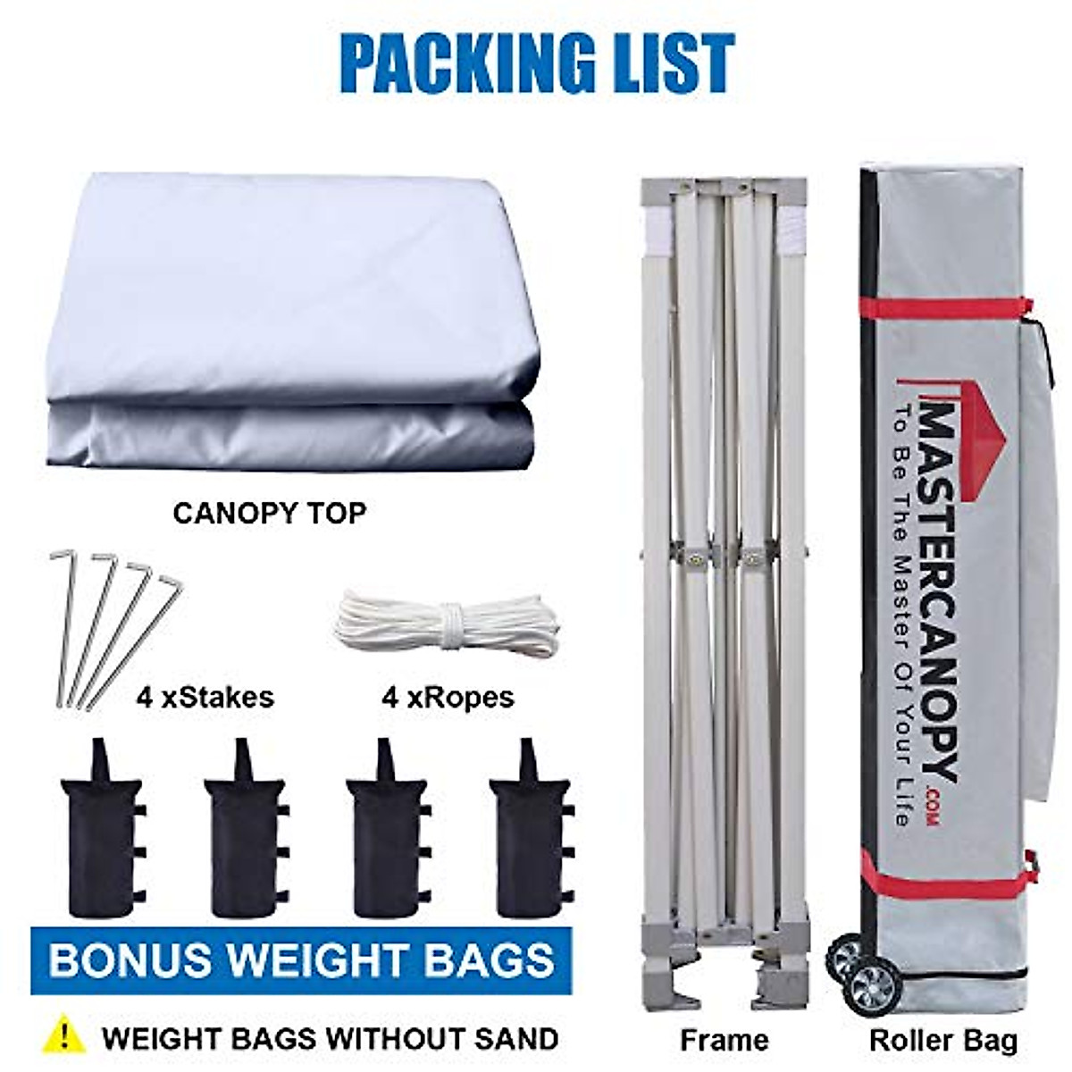 MASTERCANOPY Heavy Duty Pop-up Canopy Tent with Sidewalls (10x10,White)