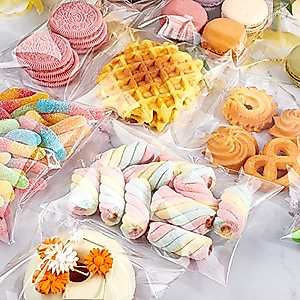 300Pcs Self Sealing Cellophane Bags, 3 × 5 Inches Clear Plastic Cello Bags Thick OPP Resalable Treat Bags for Packaging Bakery, Cookies, Goodies, Snacks, Candies, Party Favors, Handmade Soap
