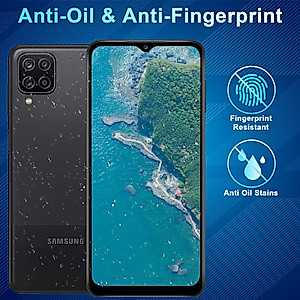 CWQZGUF Galaxy A12 Screen Protector 【2+2 Pack】 Camera Lens Protector, Fingerprint Unlock Support, HD Tempered Glass, Touch Sensitive, Anti Scratch, for Samsung A12 5G Glass Screen Protector