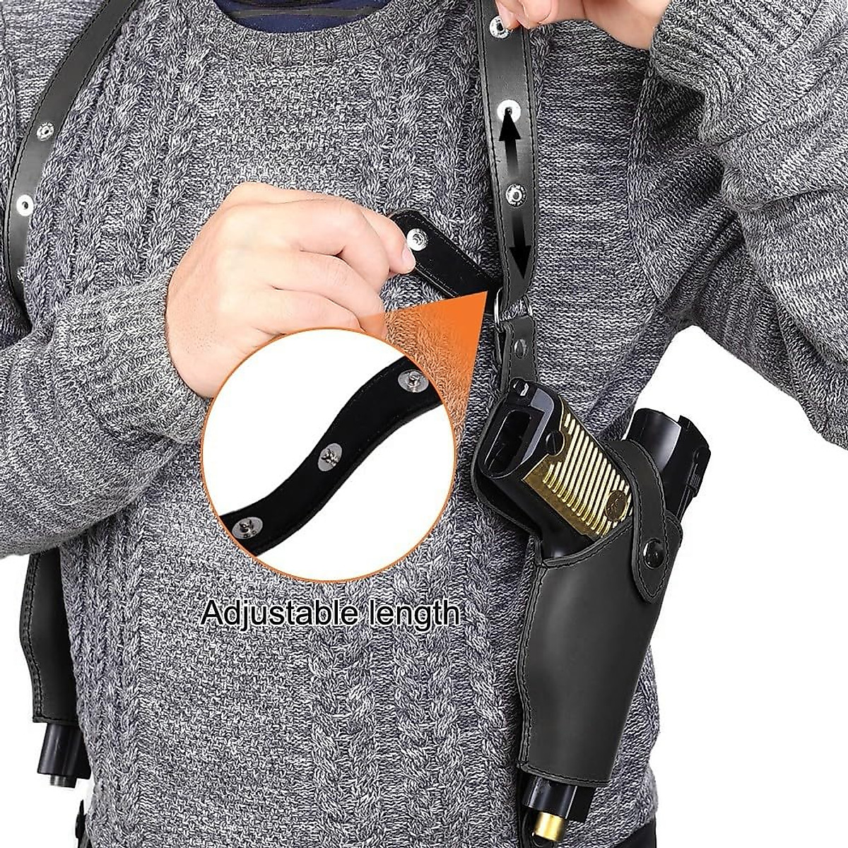 Shoulder Holster, Dual Gun Shoulder Holster PU Leather Concealed Carry Holster Adjustable Vertical Gun Holster for Right and Left Hand