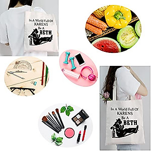 MEIKIUP TV Show Fans Gift Beth Dut ton Gift Fandom Travel Case In A World Full of Ka rens Be A Beth (Be A Beth Tote Bag)