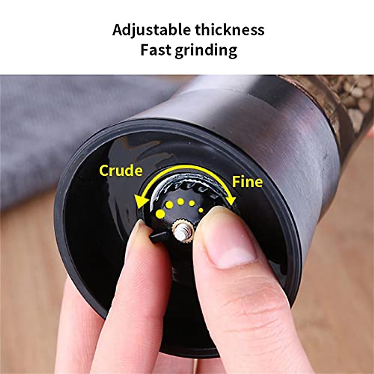 Fillable Stainless Steel Grinder - Aadjustable Black Pepper Grinder, Long Lasting Fresh Keeping Spice Grinder, High Glass Blender That Can Be Used for Pepper, Cumin, Sea Salt, Mung Bean (High)