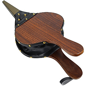 TJ.MOREE Fireplace Bellows Indoor 15.5"x 6.9" Wood Fire Blower with Hanging Strap, Metal Nozzle, Great Tool for Fireplace, Fire Pit, Wood Stove, BBQ, Outdoor Camping - Brown