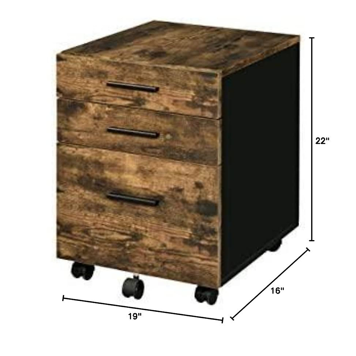 Acme Furniture Abner File Cabinet, Weathered Oak