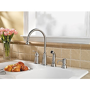 Pfister Avalon Kitchen Sink Faucet with Side Sprayer and Soap Dispenser, Single Handle, High Arc, Stainless Steel Finish, GT264CBS