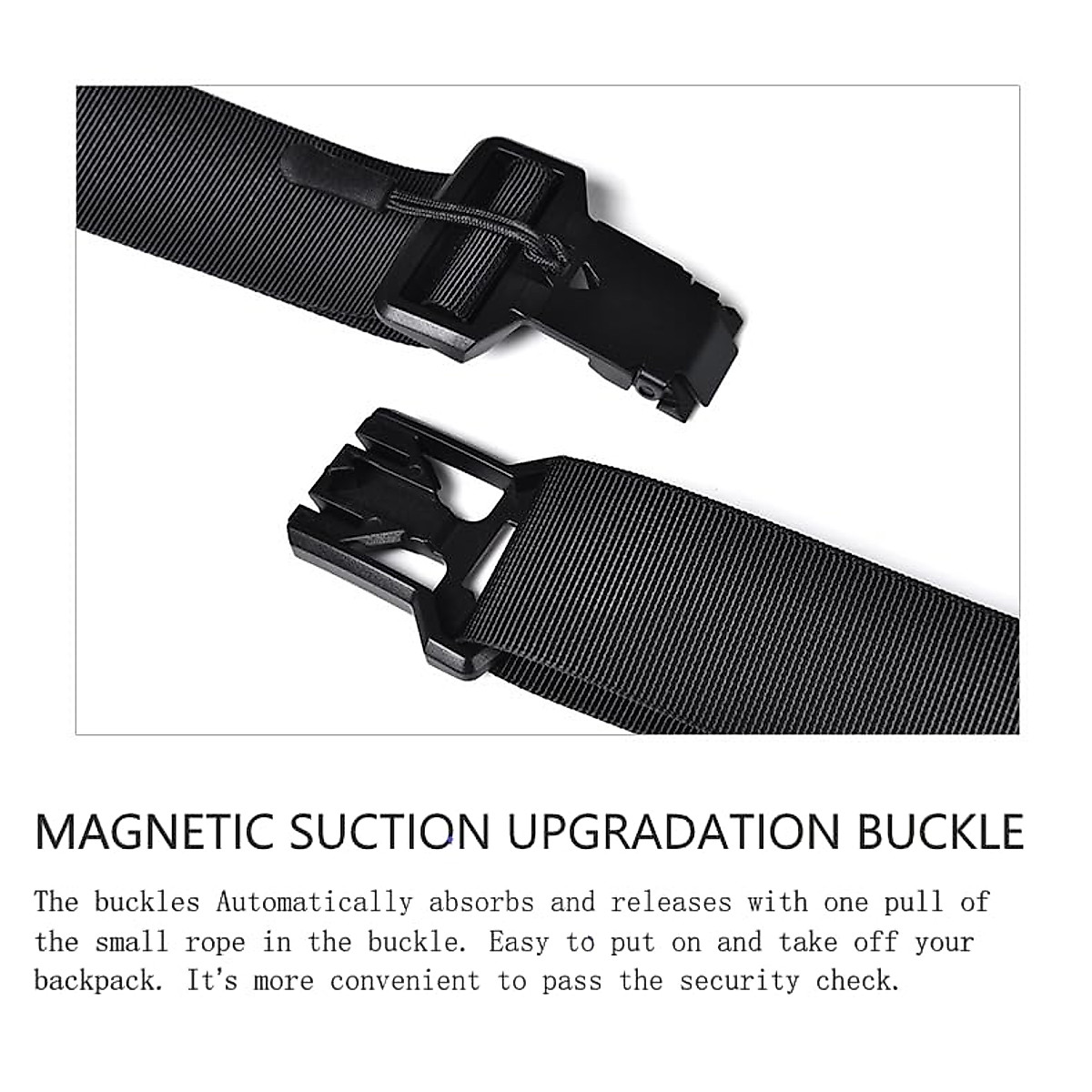 Trendy Montage Crossbody Bags for wen women, Upgrade Buckle Hiking Daypack, Waterproof Sling Chest Bag Backpack (Black and Blue)