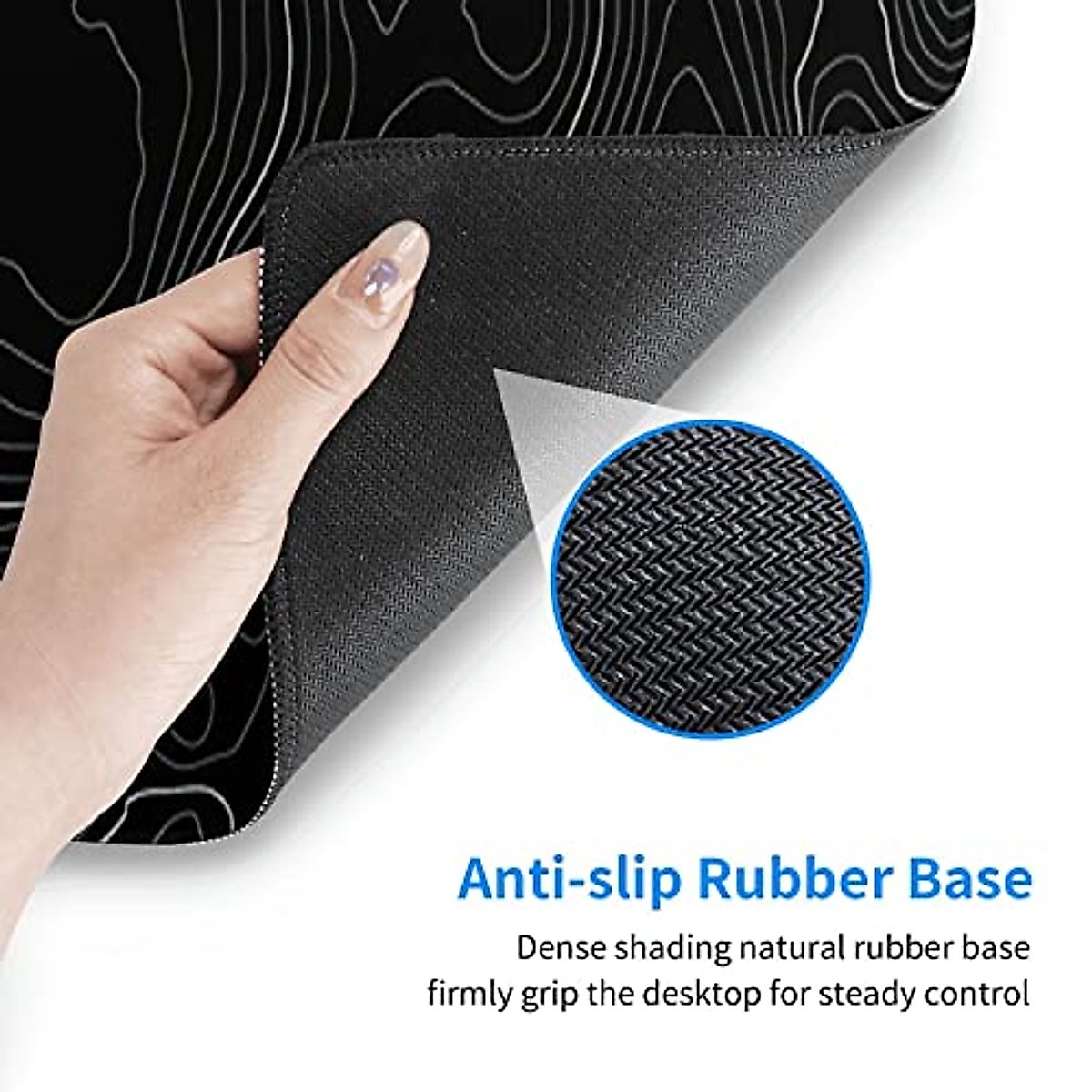 BZU Topographic Contour Extended Big Mouse Pad Large,XL Gaming Mouse Pad Desk Pad,31.5x11.8inch Long Computer Keyboard Mouse Mat Mousepad with 3mm Non-Slip Base and Stitched Edge for Home Office Work