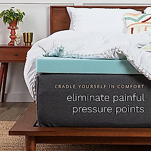 ViscoSoft Memory Foam Mattress Topper Cal King - Made in USA 3 Inch Reflex Gel Mattress Pad CertiPUR-US Certified Blue