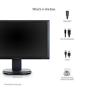 ViewSonic VG2449 24 Inch 1080p Ergonomic LED Monitor with HDMI DisplayPort and DaisyChain for Home and Office