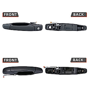 DEAL AUTO ELECTRIC PARTS 4pcs Left+Right Front+Rear Side Black Exterior Door Handles Compatible With 07-13 Avalanche/Silverado/Sierra New Body Crew Cab 07-14 Suburban/Tahoe/Yukon/XL/Escalade/ESV/EXT