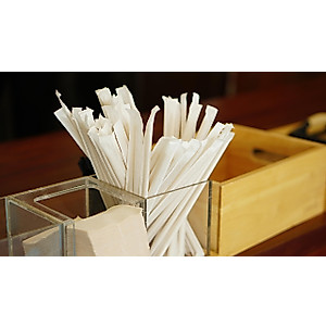 Concession Essentials Jumbo 7.75" Black Plastic Straws - Paper Wrapped Pack of 500