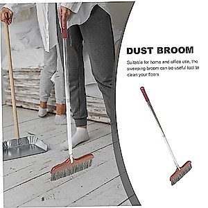 HOMOCONO Splicing Wooden Broom Brooms for Sweeping Lightweight Broom Soft Bristle Broom Indoor Dust Broom Sweeping Broom Floor Cleaning Broom House Broom Soft Broom Stainless Steel Coffee