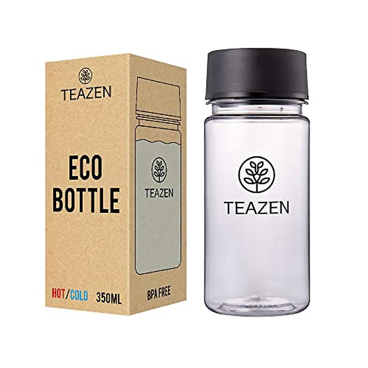 TEAZEN Eco Bottle-12oz 350ml, Reusable Drinking Water Bottle, Lightweight Leak-Proof Design-BPA Free- Wide Mouth & Easy to Clean (Classic)