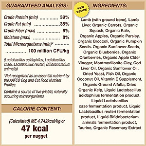 Primal Freeze Dried Nuggets for Dogs Lamb, Complete Meal Freeze Dried Dog Food Healthy Grain Free Raw Dog Food, Crafted in The USA (14 oz)