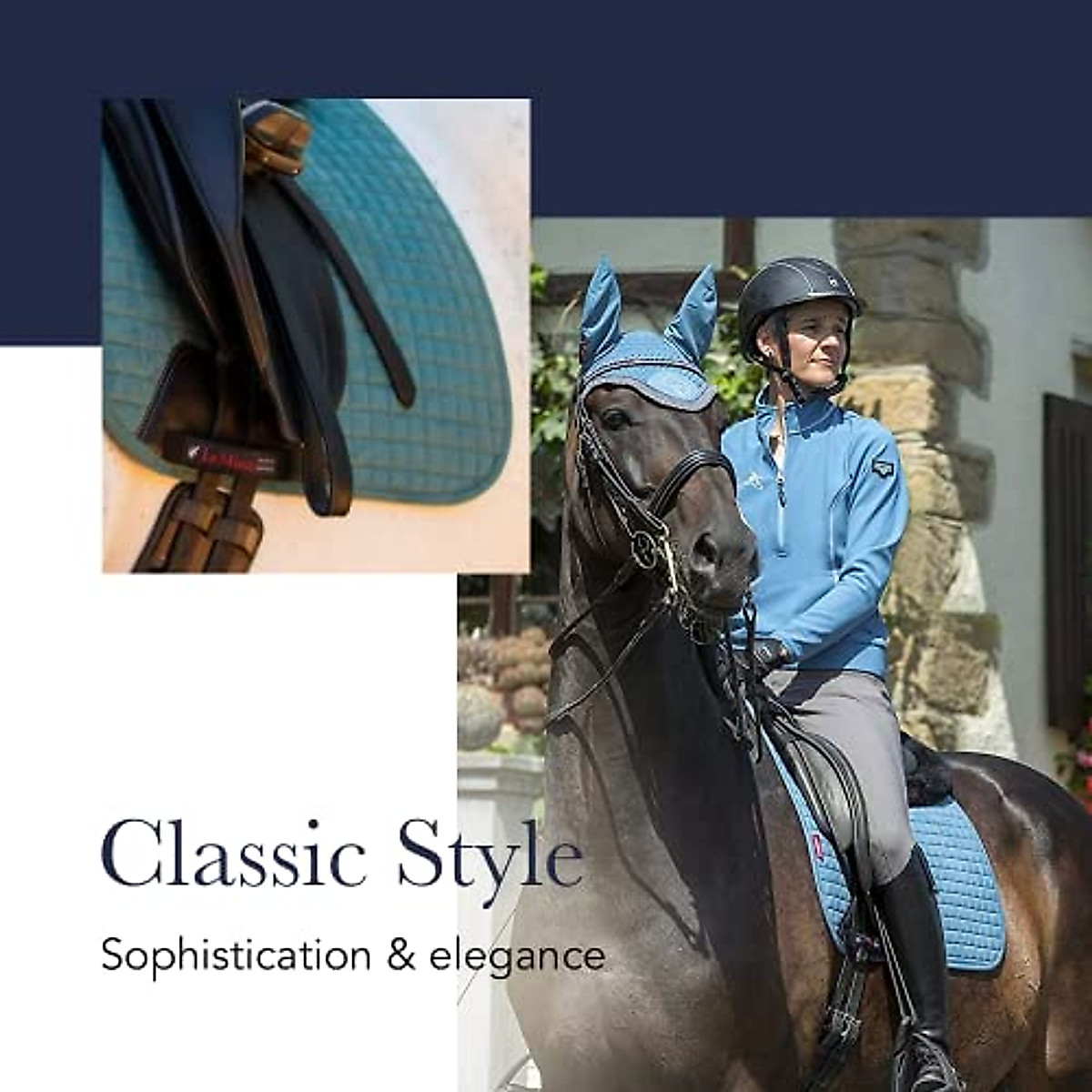 LeMieux Dressage Cotton Square Saddle Pad - English Saddle Pads for Horses - Equestrian Riding Equipment and Accessories (White - Small/Medium)