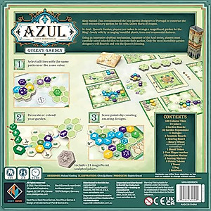 Azul Queen's Garden Board Game - Create a Royal Paradise! Mosaic Tile Placement Strategy Game for Kids and Adults, Ages 10+, 2-4 Players, 45-60 Minute Playtime, Made by Plan B Games