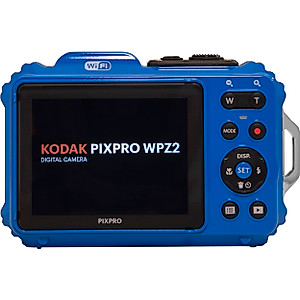 Kodak PIXPRO WPZ2 Rugged Waterproof Shockproof Digital Camera 16MP 4X Optical Zoom 1080P Full HD Video, 2.7" LCD (Blue), 32GB SD Card, Black Compact Camera Case, Floating Strap, Bundle (7 Items)
