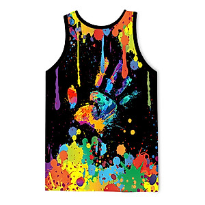 LAIDIPAS Men's Tank Tops Graphic Sleeveless Shirts Unisex 3D Colorful Athletic T-Shirts Tops Tees Vest Undershirts XL