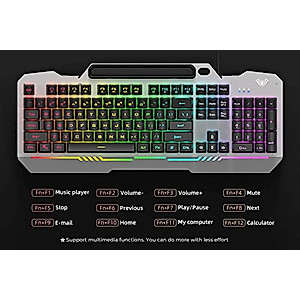 AULA Gaming Keyboard and Mouse Combo, RGB Backlit Computer Keyboard and Gaming Mouse, Wired Gaming Keyboard Set for Windows PC Gamers