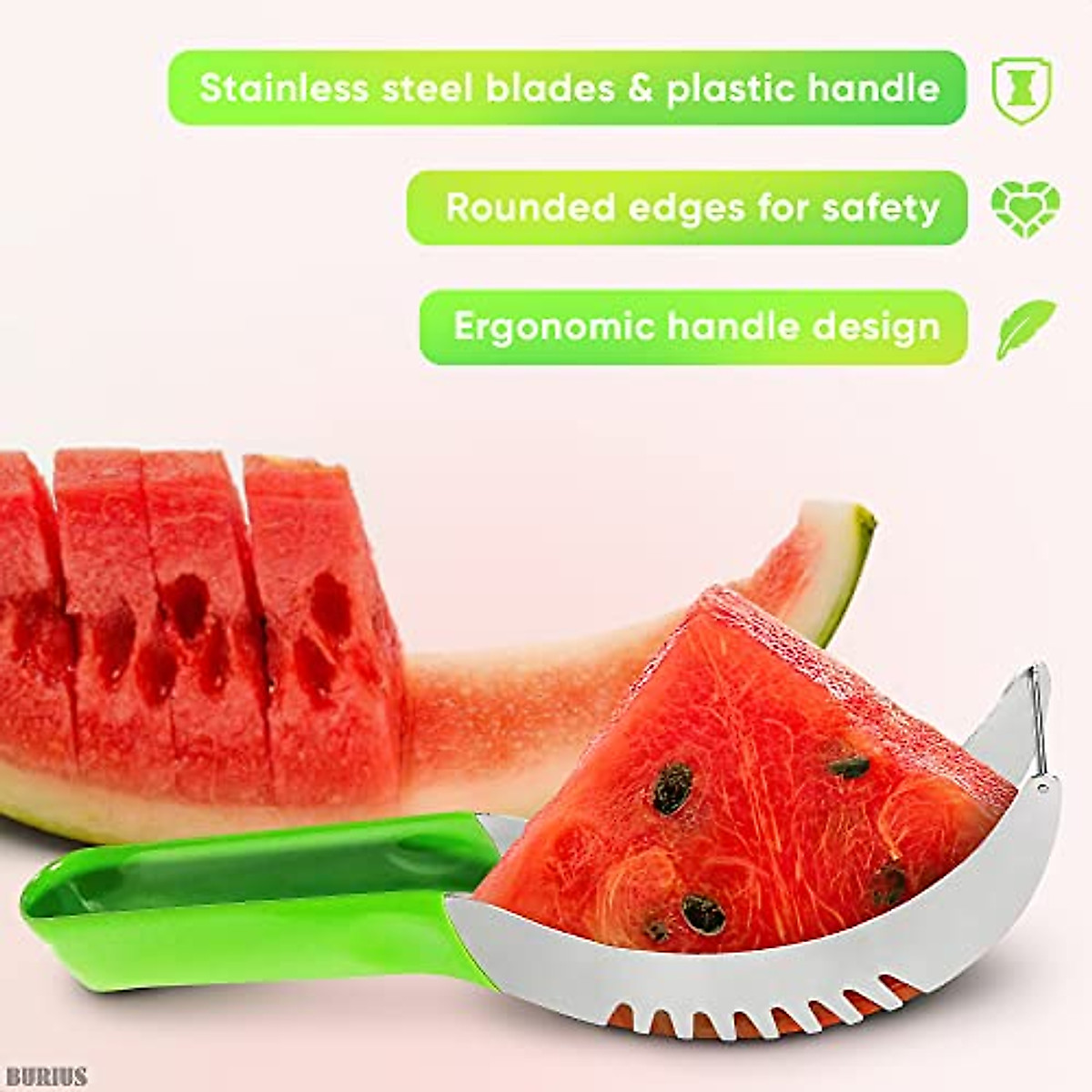 Stainless Watermelon Slicer Cutter Tool - Easy Slicer Watermelon and Pineapple Cutter Slicer Stainless Steel Vegetable Cutter - Cutters for Fruit Cut Outs Unique Kitchen Gadgets Watermelon Knife