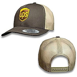 BestSyracuse UPS Embroidered Mesh Snapback, Trucker mesh Khaki