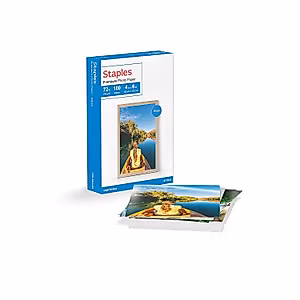 Staples 508431 Premium Glossy Photo Paper 4-Inch X 6-Inch 100/Pack (17673-Cc)