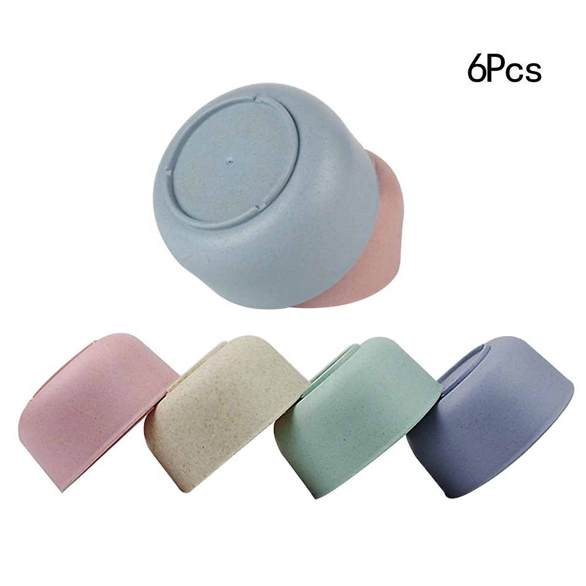 Cabilock 6pcs Wheat Straw Bowls Kids Bowl for Kids Wheat Straw Tableware Suit Dessert Bowl