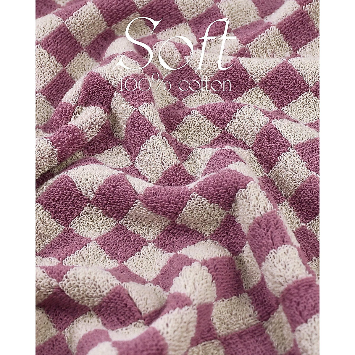 Jacquotha Pink Hand Towels for Bathroom - Cute Checkered Hand Towel Set of 4, Super Soft, Absorbent, Decorative, Great Gift for Girls Women