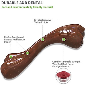 Dog Toys for Aggressive Chewers, Indestructible Durable Dog Chew Toys, Non-Toxic Food Grade Nylon Dog Bone Toy Reduces Boredom, Tested by Labrador, Golden Retriever, More Small Medium and Large Breed