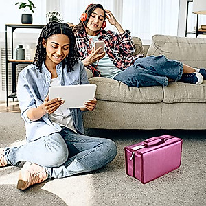 UENTIP CD Case, 160 Capacity Nylon CD/DVD Case CD Booklet Binder VCD Wallets Storage Organizer CD Wallets Storage Organizer for Car Home Travel (Red)