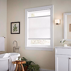 Home Decorators Collection Cut-to-Width Snow Drift 9/16 in.Top-Down Bottom-Up Cordless Cellular Shade - 28 in. W x 48 in. L