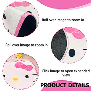 Hurig Super Soft Kitty Rugs Cute Area Rug for Room Decor Girls Bedroom Decoration Cashmere Mat