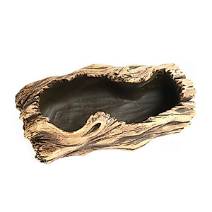 DIYOMR Pastoral Style Vintage Gardening Pots Bonsai Pot, Imitation Wood Concrete Flower Pot Succulent Cactus Bonsai Planter Pots Container, 6.8L x 3.5W x 2.4H, B