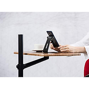 Viozon Floor Stand for Laptop Aluminum Height Adjustable Table for Bed Sofa, Upgraded and Reinforced Chassis,Applicable to All Laptop Notebook Tablets Pad Project 1 (Dark-Wood)