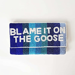 Blame it on the Goose Clutch, Beaded Purse for Bachelorette, Bachelorette Party Gift, Bride Gift, Engagement Gift for Bride To Be, Summer Clutch, Beaded Bag