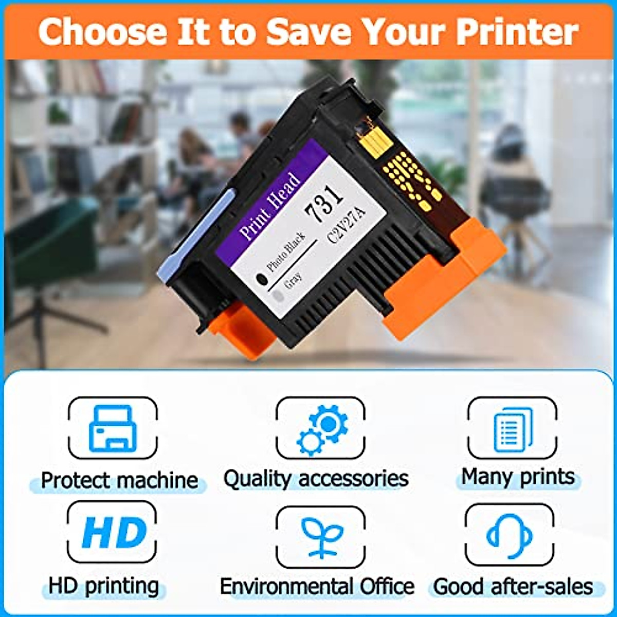 P2V27A (731) Printhead Compatible with HP DesignJet T 1700, HP DesignJet T 1700 Series, HP DesignJet T 1700 dr PS, HP DesignJet T 1700 PS, HP DesignJet T 1700 d, HP DesignJet T 1700 dr