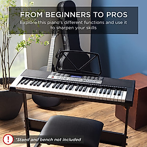 Best Choice Products 54-Key Electronic Keyboard Piano Portable Beginner Electric Keyboard Complete Set w/LCD Screen, Power Adapter, Teaching Modes, Music Sheet Stand, Built in Speakers