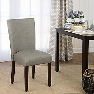 HomePop Parsons Classic Upholstered Accent Dining Chair, Single Pack, Grey
