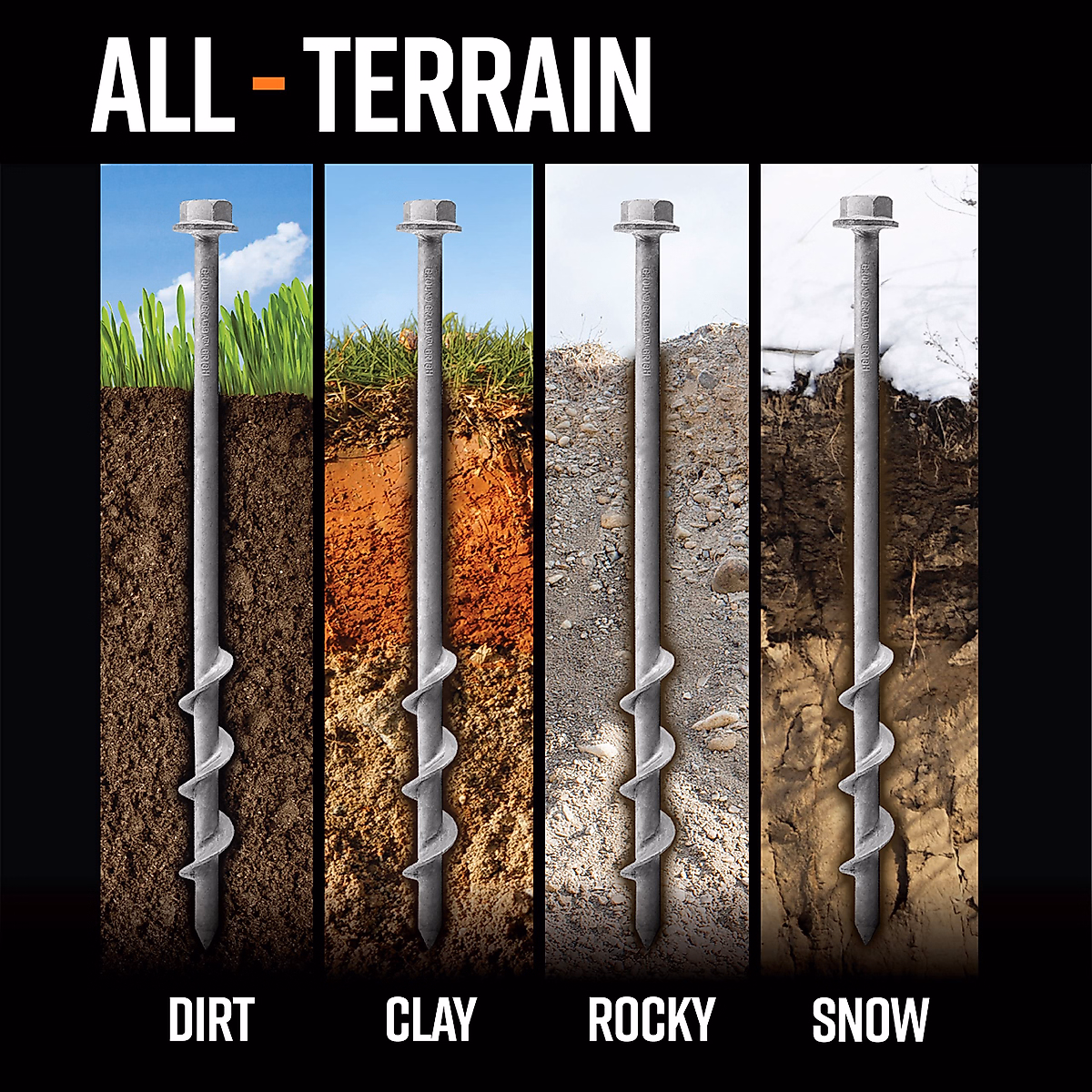 GroundGrabba Steel Masonry Drill Bit (24 Inch Hex Speed Shank)