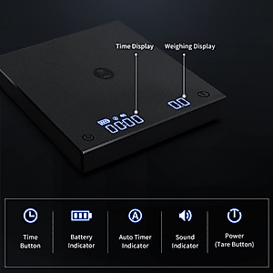 TIMEMORE Coffee Scale Basic+Scale Coffee Scale with Timer,2000 Grams, Black…