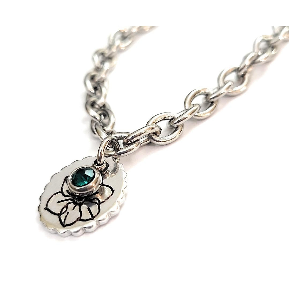 December Birthstone Charm Bracelet and Birth Month Narcissus Flower Simple Dainty Gift for Her Mom Daughter