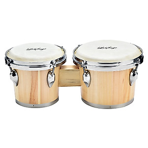 LeSage Bongos Drum for Kids Adults Beginner Bongos 7 in and 8 in Natural Wood Bongo Set Real Skin Drum Head with Tuning Key Bongo Drumset